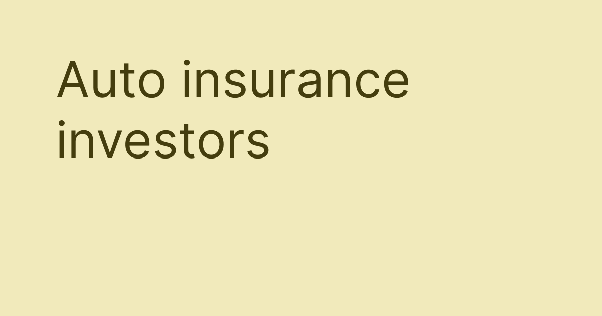 Auto Insurance Investors Pushing Telematics & UBI Startups