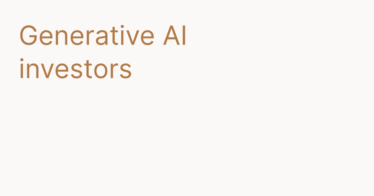 Generative AI Investors: Top GenAI VCs capitalizing in 2026