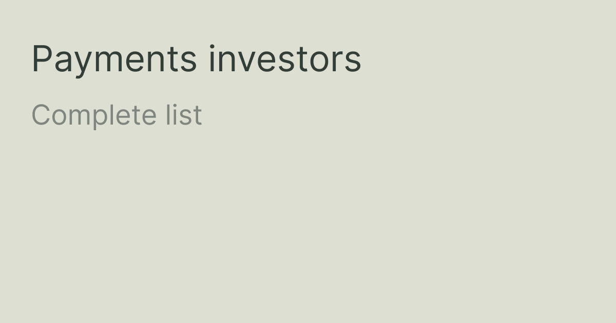 Payments Investors: 32 VCs Funding Payment Startups in 2026