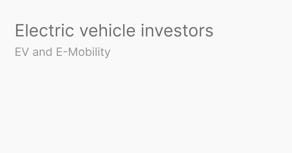 Top EV Investors Funding Electric Vehicle Startups 2026
