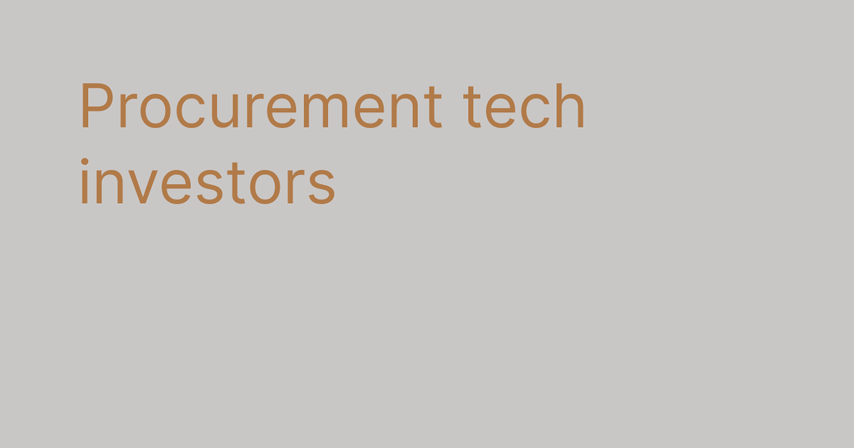 Procurement Tech Investors Energizing Sourcing, P2P Software